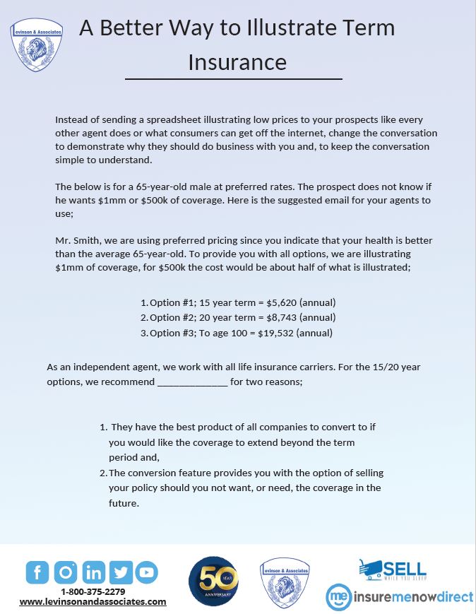 A better way to illustrate Term Life Insurance! Sales Flyer Enclosed ...